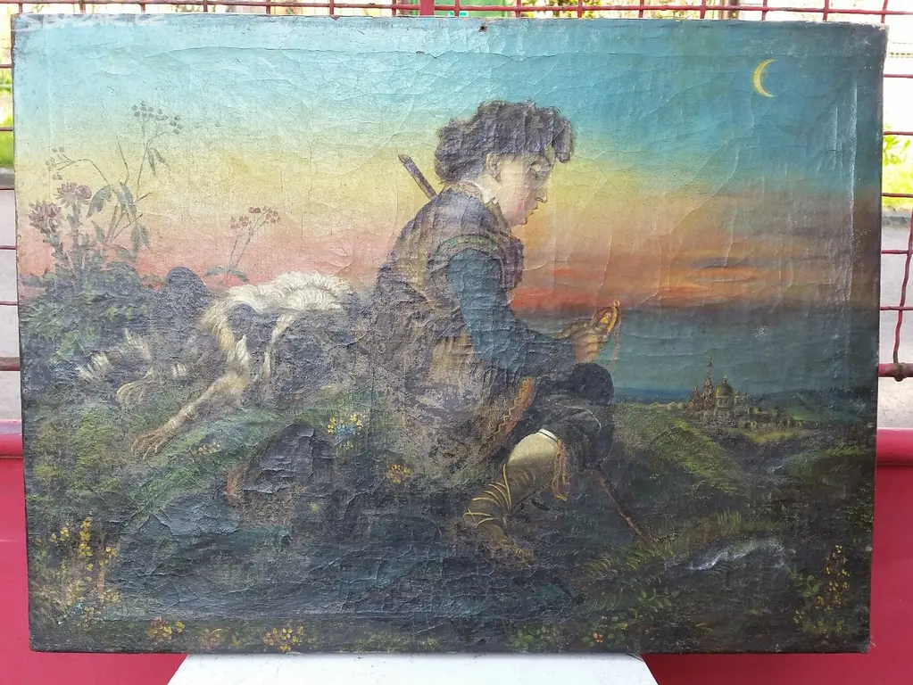 Velmi starý barokní obraz olej na plátně BAROKO !! - Hrochův Týnec ...