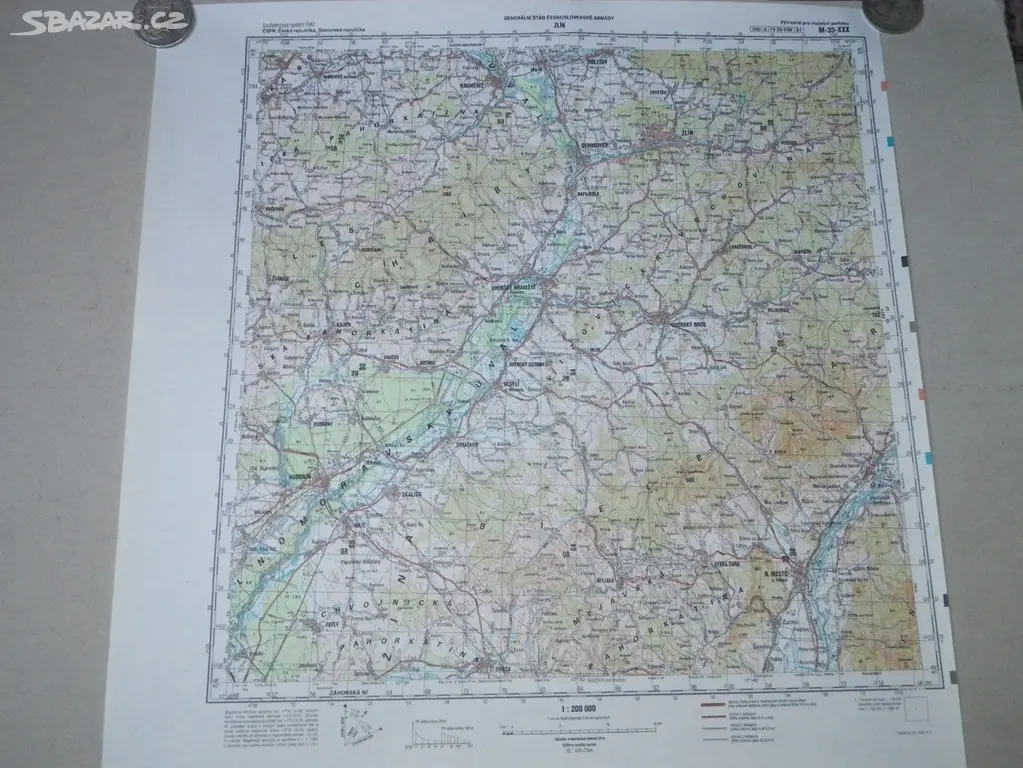 Vojenské mapy - Zlín a Olomouc - Boskovice - Bazar - Sbazar.cz