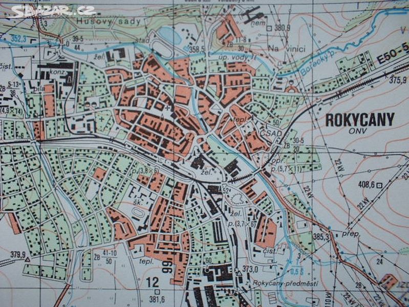 Vojenská profesionální tajná mapa ČSLA Rokycany - Praha - Sbazar.cz