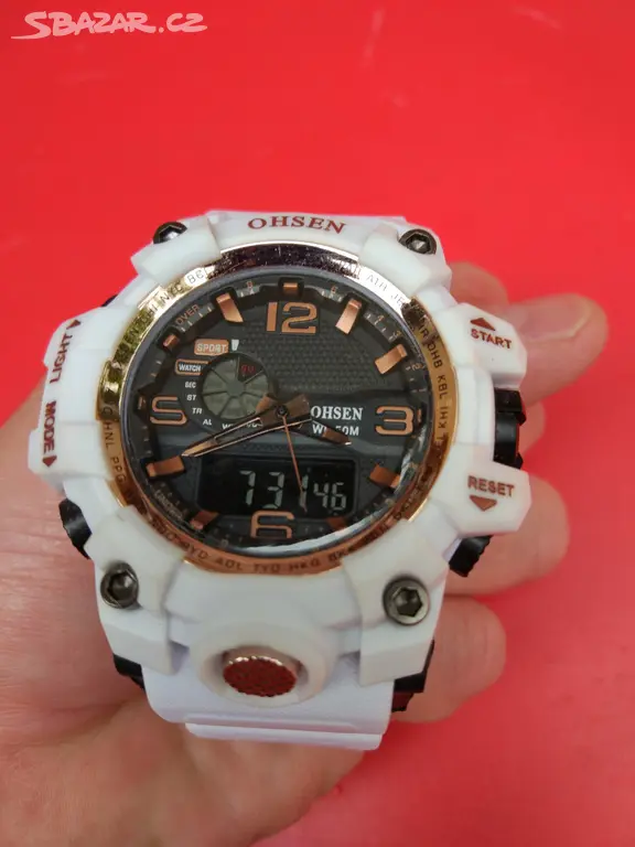 Hodinky Quartz+Digitál g-shock style bílé Ohsen - Praha - Bazar - Sbazar.cz
