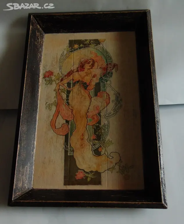 Dřevěný tác - Secese I. - Praha - Bazar - Sbazar.cz