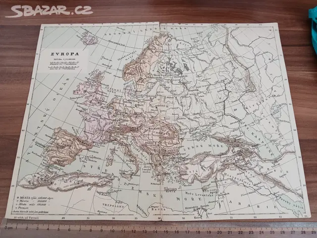 Stará mapa, Evropa, rakousko-uhersko - Dobruška - Bazar - Sbazar.cz