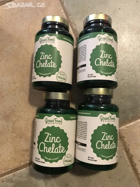 ZINEK Chelate od GreenFood 4ks po 60 kapsl. NOVÉ - Praha - Bazar - Sbazar.cz
