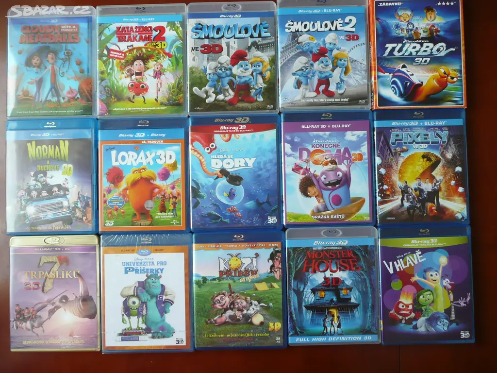 45x blu-ray 3D+2D - filmy pro deti - Čelákovice - Bazar - Sbazar.cz