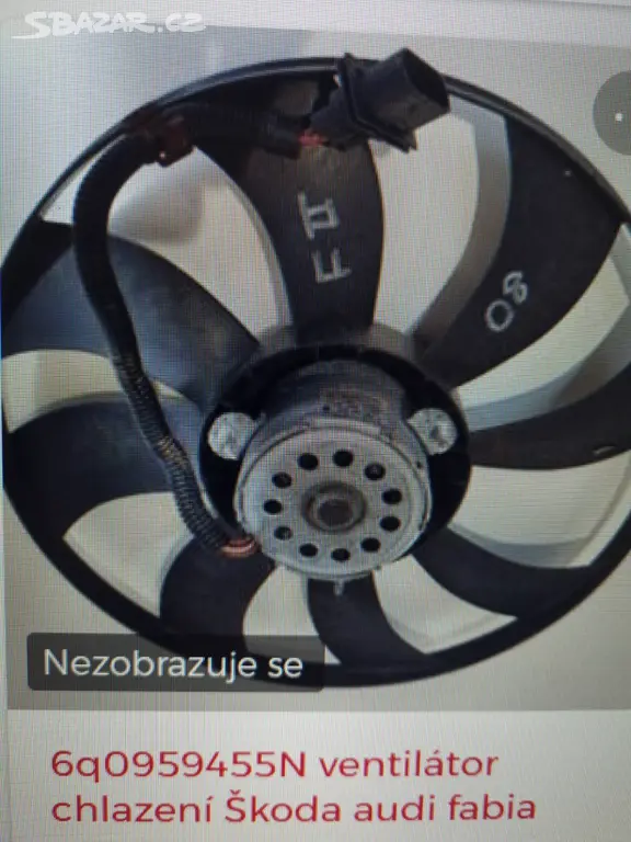 6Q0959455N ventilátor chlazení Škoda vw audi seat - Brandýs nad Labem ...