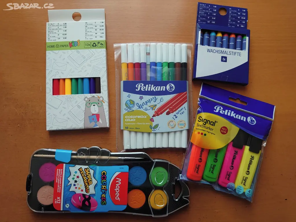 Fixy,pastelky,voskovky, zvýrazňovače, vodovky-nové - Ostrava - Bazar ...