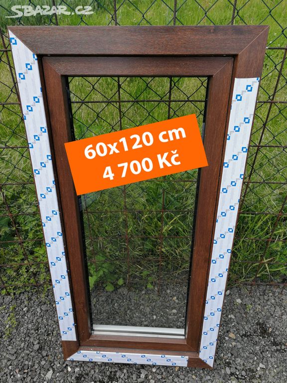 plastové okno 60x120 - dekor Ořech - Němčice, Kolín - Sbazar.cz