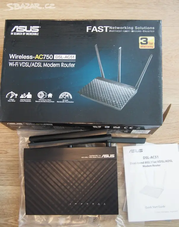 Asus modem VDSL Router Asus - Ac 750 - Praha - Bazar - Sbazar.cz