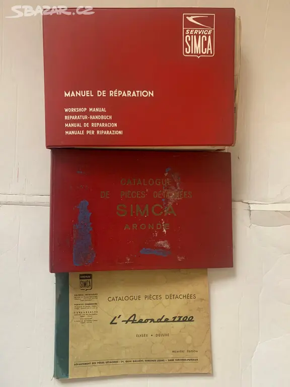 Simca Aronde, Élysée, 1300, 1500 stará literatura - Jihlava - Bazar ...