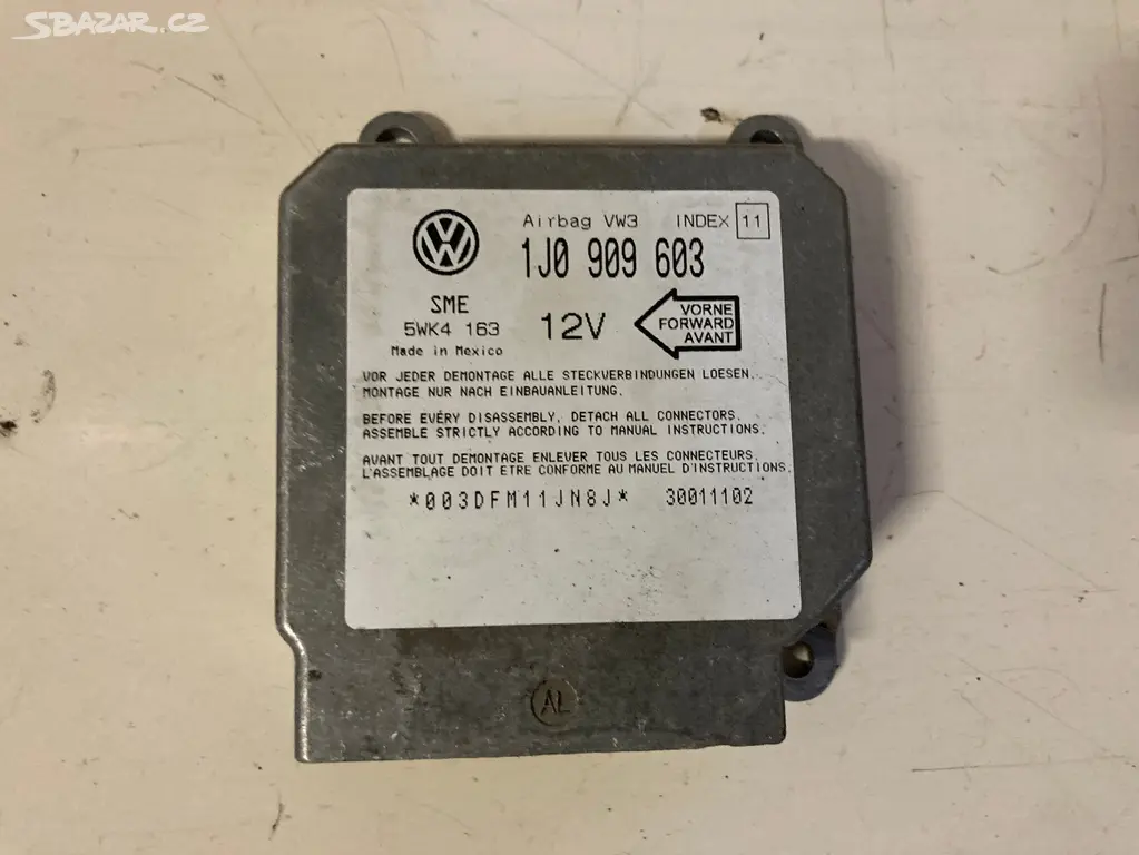 Řídící jednotka airbagu Škoda 1J0909603 - Slaný, Lotouš - Bazar - Sbazar.cz