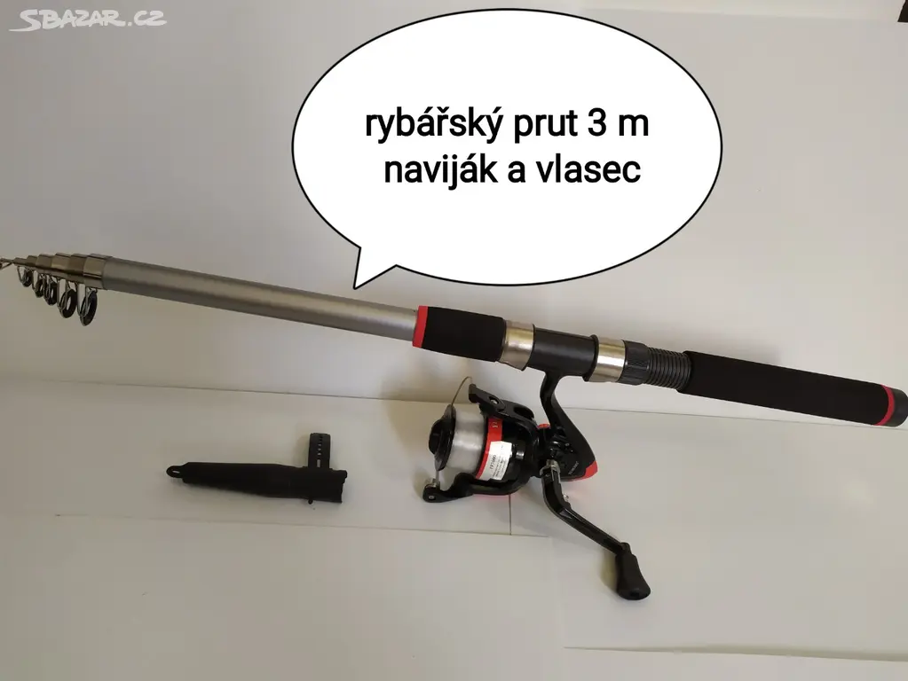 Rybářský prut 3 m + naviják Japan a vlasec ji - Praha - Bazar - Sbazar.cz