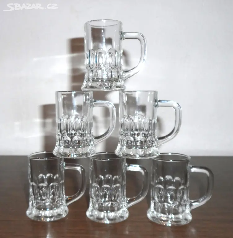 6x SKLENIČKA malá, panák, džbánek zn. France - Praha - Bazar - Sbazar.cz