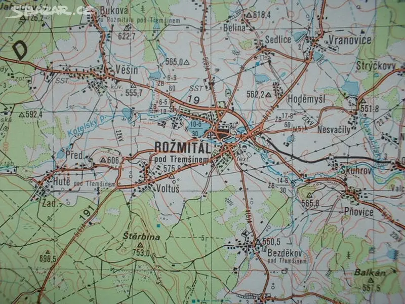 Vojenská profesionální mapa ČSLA VVP Jince a okol - Praha - Bazar ...