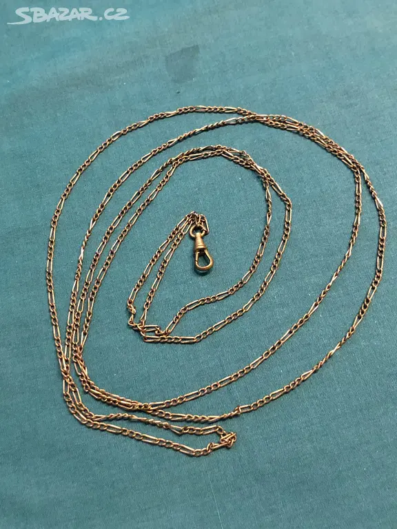 REZERV Starožitný dlouhý R-U zlacený řetěz řetízek - Turnov - Bazar - Sbazar.cz