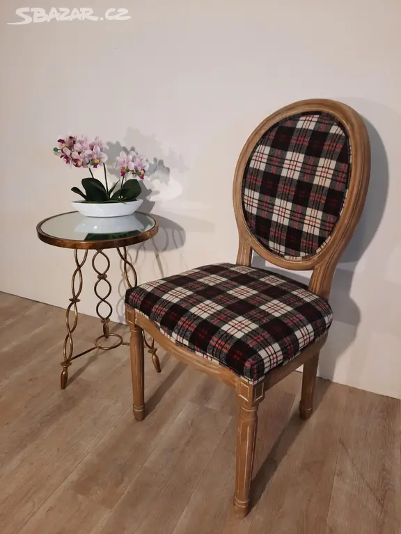 Nová károvaná zámecká židle - Praha - Bazar - Sbazar.cz