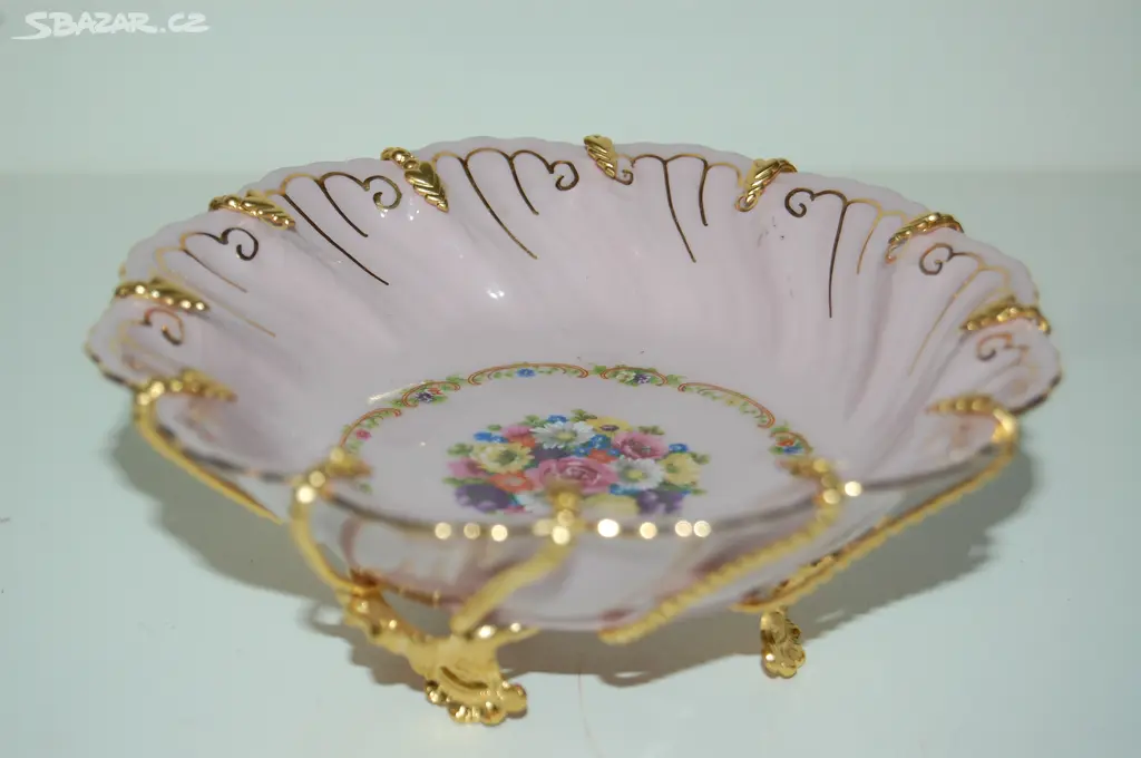 Krásná mísa na zlatých nožkách, leander - Plzeň, Severní Předměstí ...