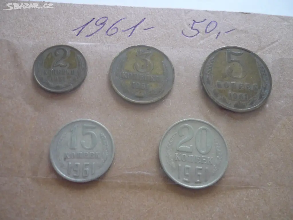 Mince SSSR-1961-5.Ks. - 50.- - Moravská Nová Ves - Bazar - Sbazar.cz