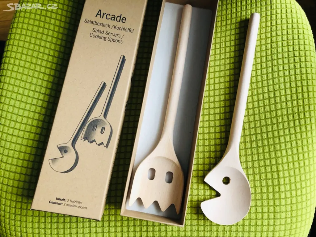 Arkádové salátové servery Pacman Duch, RETRO dřevo - Sulice - Bazar ...