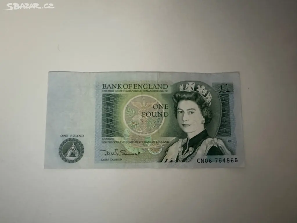 Bankovka Velká Británie - 1 Libra - Alžběta II. - Sobotka - Bazar ...
