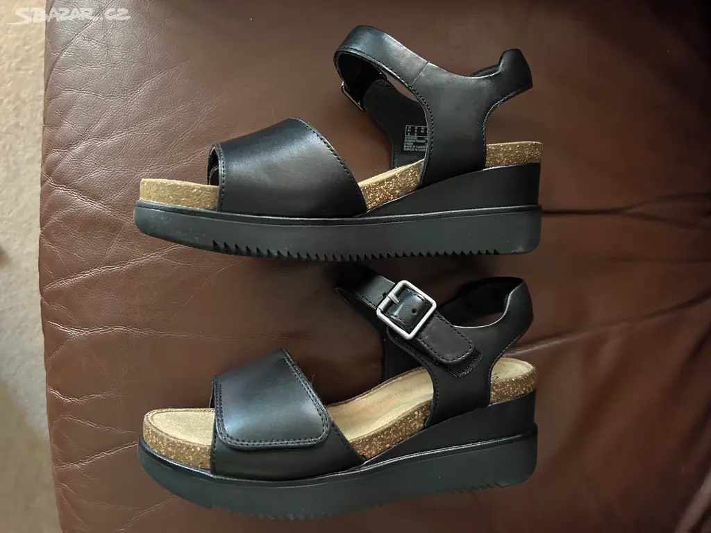 CLARKS-Lizby Strap- černé sandály na platformě - Praha - Bazar - Sbazar.cz