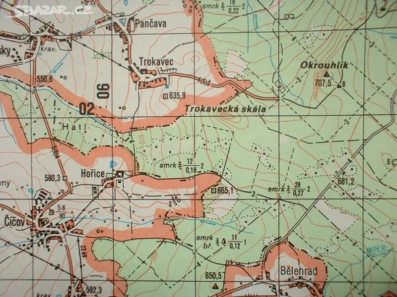 Vojenská mapa ČSLA Blovice Vojenský prostor Jínce - Praha - Bazar ...