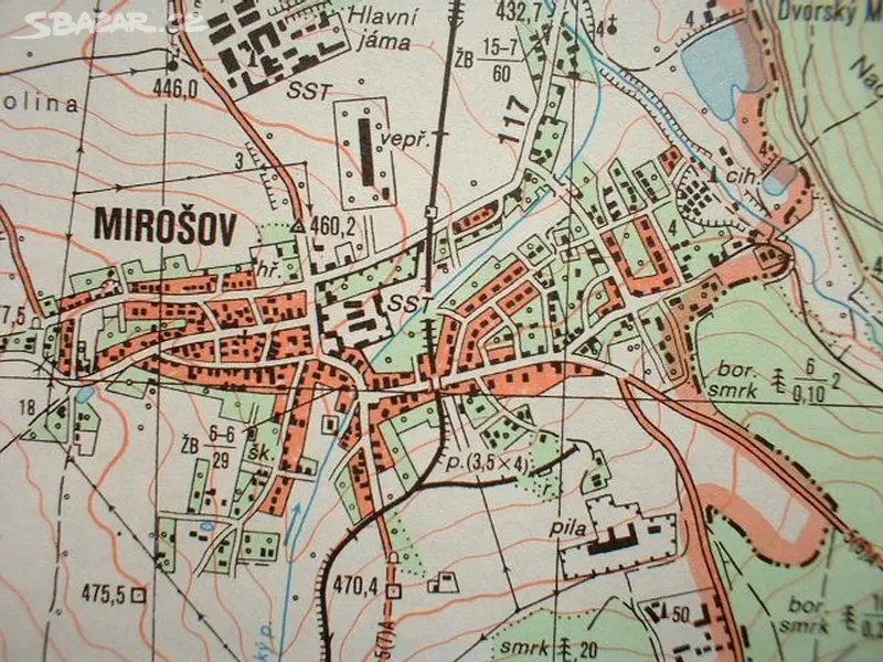 Vojenská mapa ČSLA Mirošov Brdy voj.prost. Jince - Praha - Bazar ...