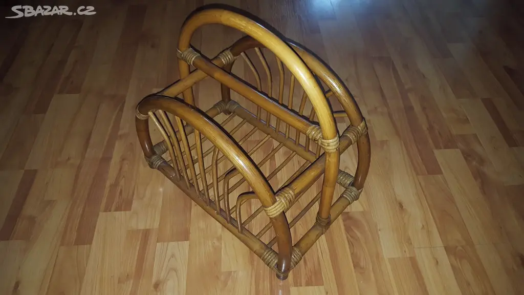 Starožitný ratanový novinový stojánek,výborný stav - Opava - Bazar ...