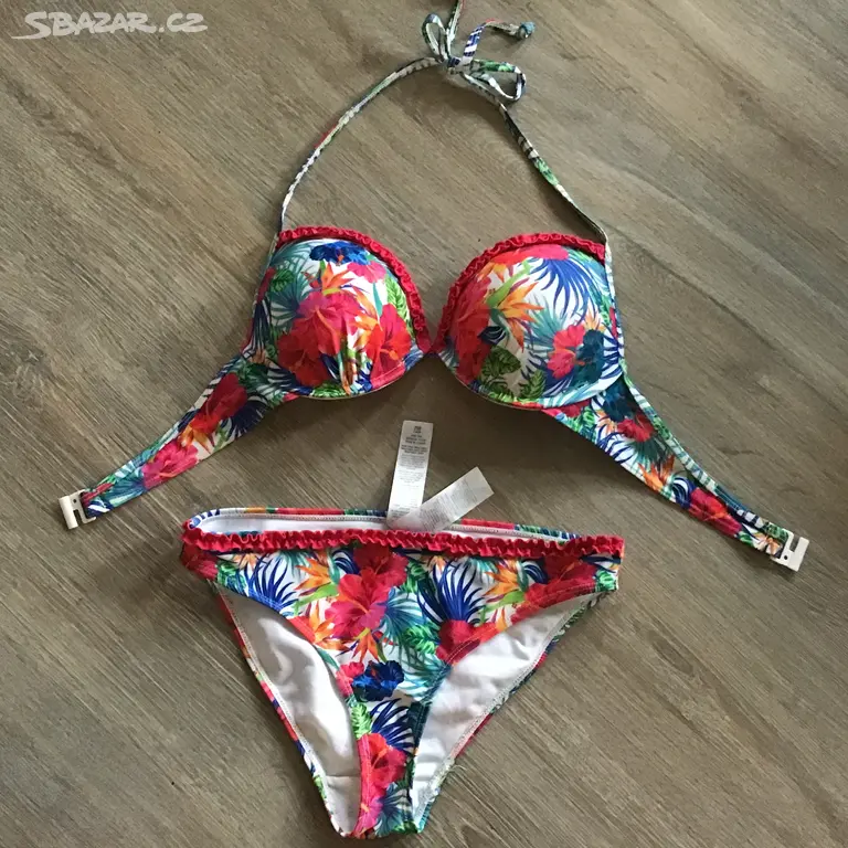 Plavky dvojdílné, push-up bikiny vel.S 36 80B/C - Most - Bazar - Sbazar.cz