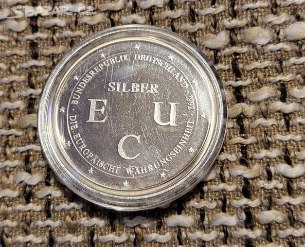 Mince stříbrná 1/2 Oz AG 999 ECU euro 1992 15g - Plzeň - Bazar - Sbazar.cz
