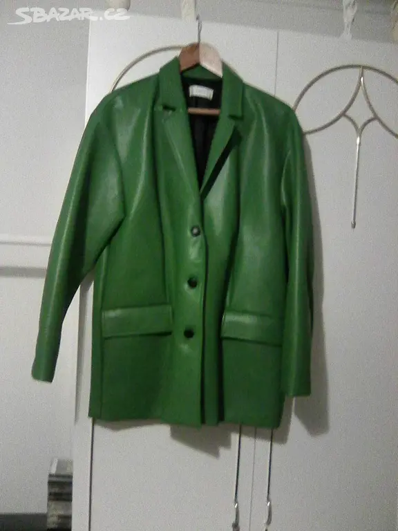 Nové krásné jarní koženkové olivové sako, v. XL - Brno - Bazar - Sbazar.cz