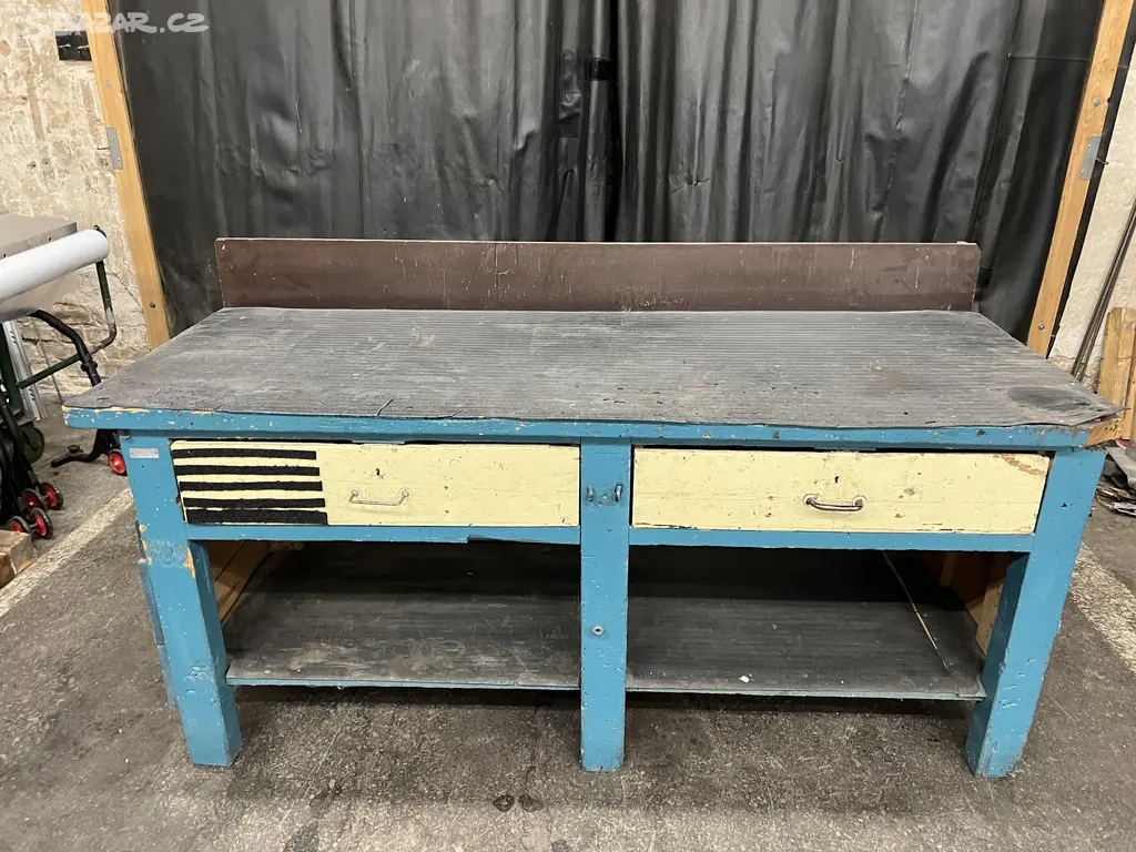Dílenský pracovní stůl - ponk 200 cm dlouhý - Žamberk - Bazar - Sbazar.cz