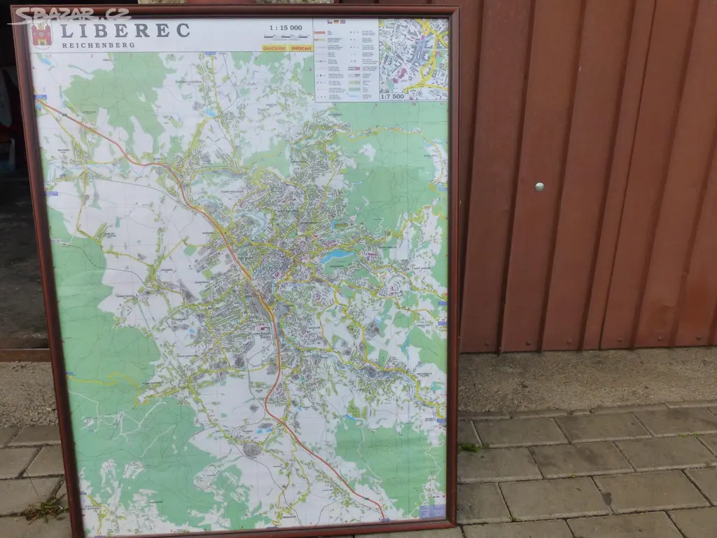 situační mapa Liberce 75/80 cm - Liberec - Bazar - Sbazar.cz
