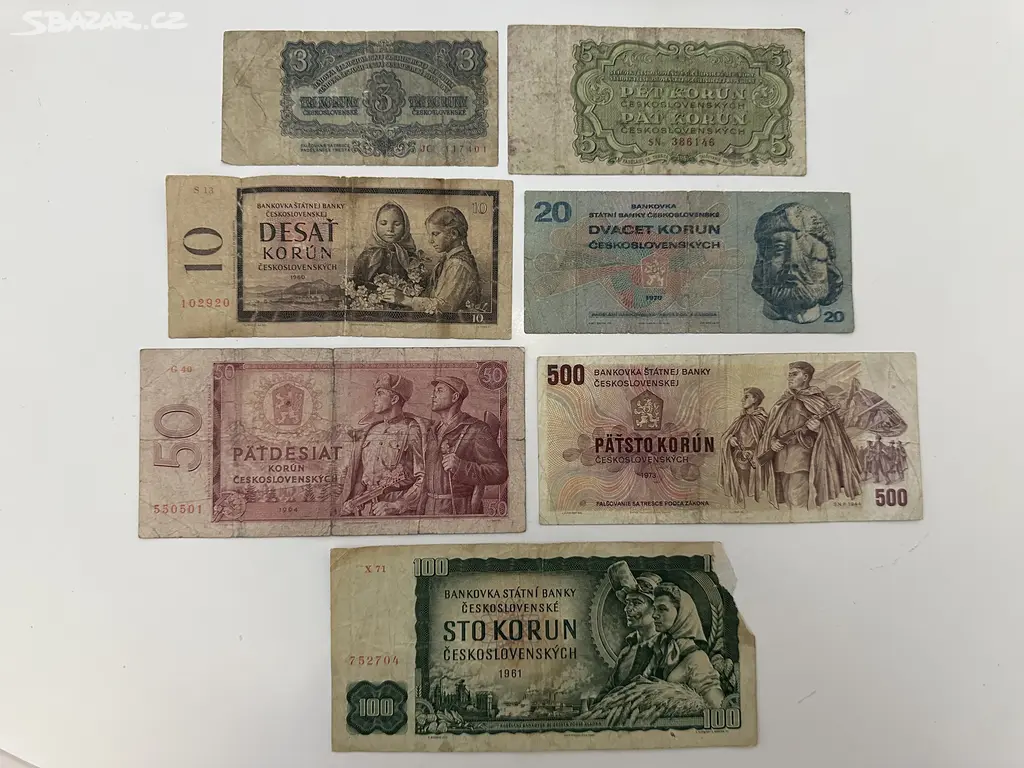 Bankovky Československo - sada ČSSR - Komunismus - Sobotka - Bazar ...