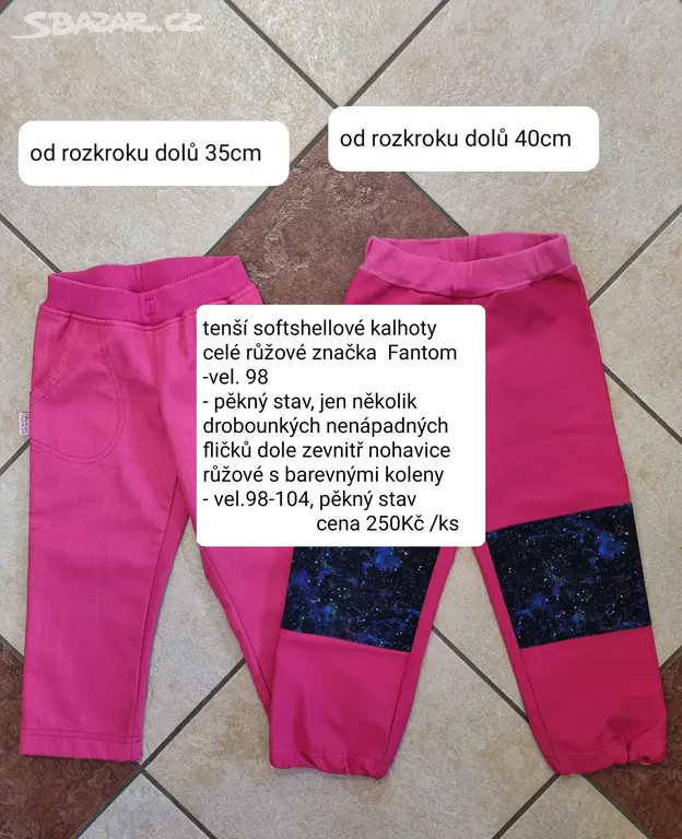 Softky, teplaky, rifle atd vel.98/104 - Brno-Slatina - Bazar - Sbazar.cz