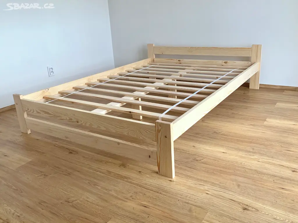 Postel masiv borovice 180x200 + rošt - Plzeň - Bazar - Sbazar.cz