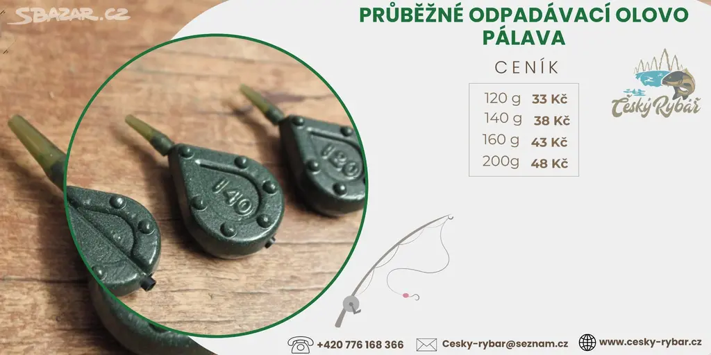 Odpadávací olovo průběžné Pálava 120-200g - Úštěk - Bazar - Sbazar.cz