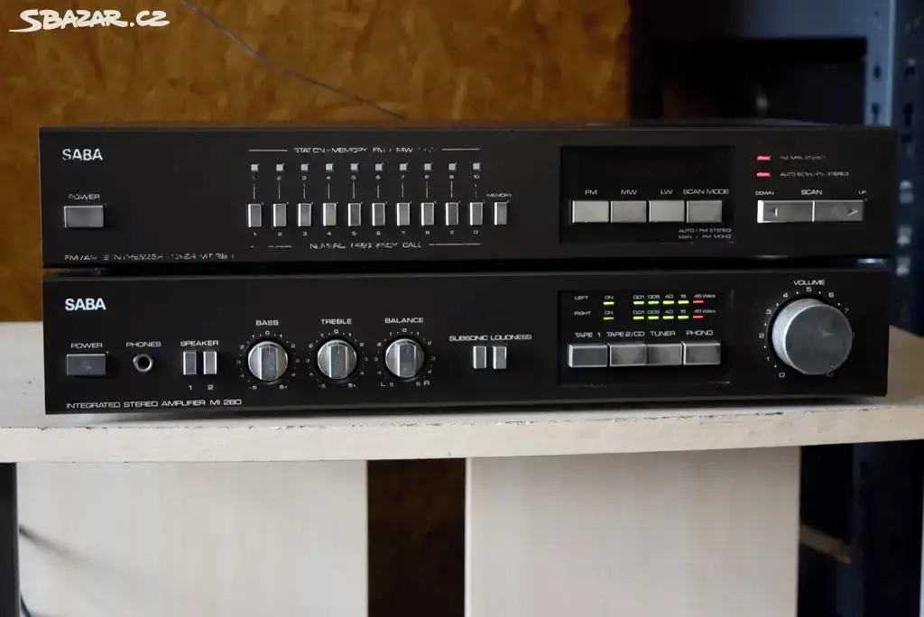SABA MI 280 LEVNÝ STEREO ZESILOVAČ + TUNER ! - Broumov - Bazar - Sbazar.cz