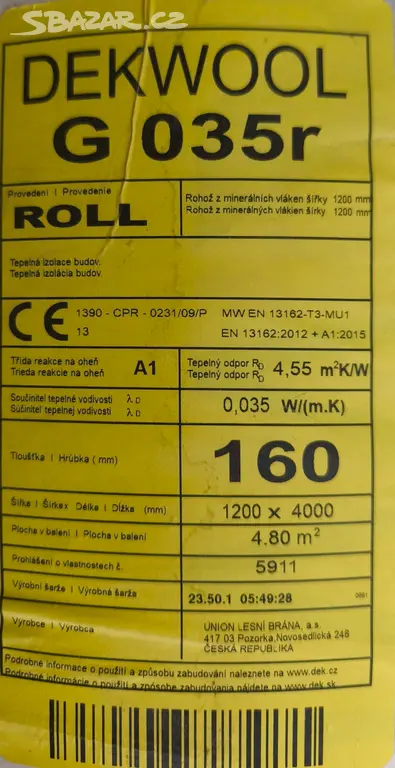 Minerální vata - Praha 4 - Bazar - Sbazar.cz