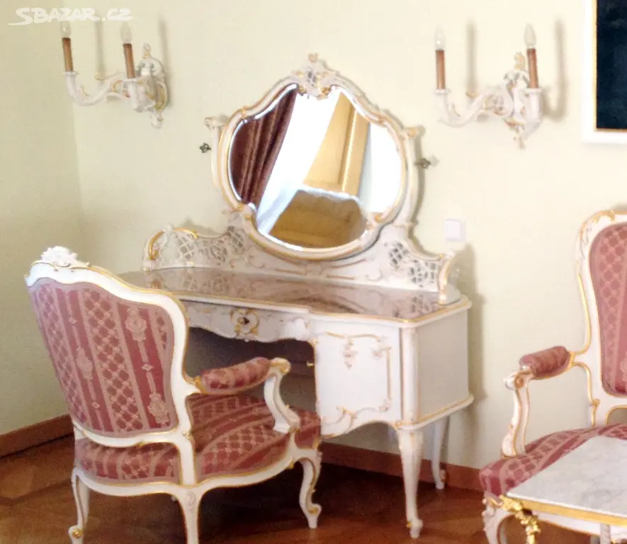 Toaletka, 2 el. svícny a 2 konzole Ludvík,2.rokoko - Praha, Modřany ...