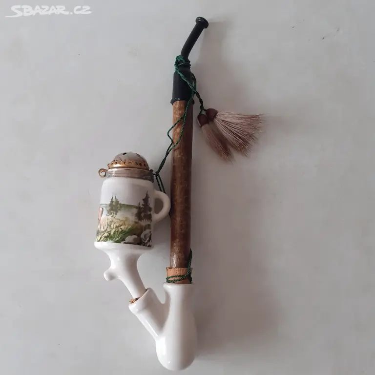 porcelánová zdobená fajfka, dýmka - nepoužitá - Horní Bradlo - Bazar ...