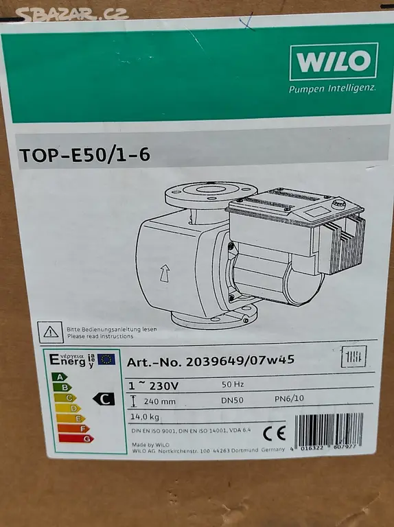 Oběhové čerpadlo Wilo Top- E50/1-6 nové - Chodov - Bazar - Sbazar.cz
