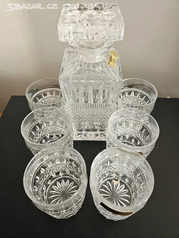 Crystal Bohemia Brittany whisky set 6+1, top stav - Praha, Záběhlice ...