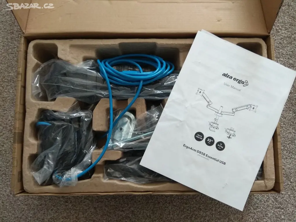 Nový držák na 2 monitory AlzaErgo Arm D85B E. USB - Břidličná - Bazar - Sbazar.cz