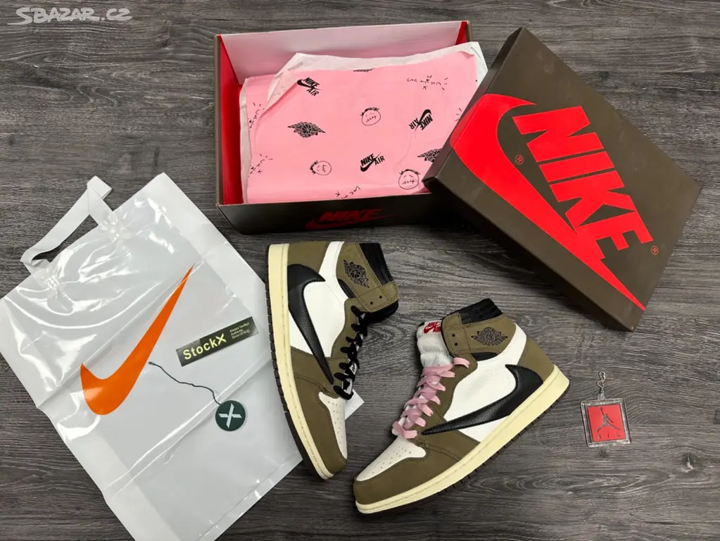 Nike x Travis Scott Air Jordan 1 leather tenisky - Praha - Bazar ...