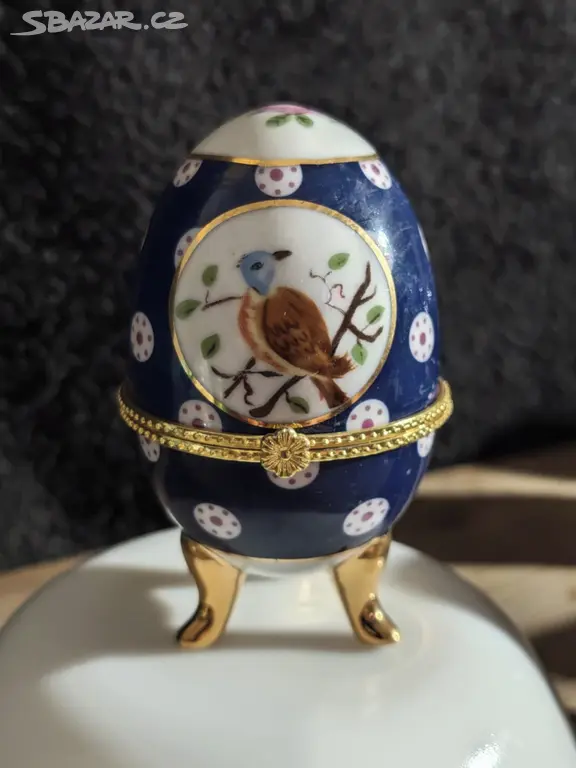 Ručně malovaná porcelánová dóza ve tvaru vejce - Chlumec nad Cidlinou ...