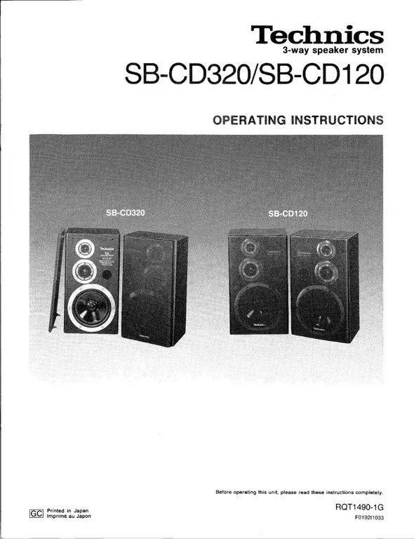 TECHNICS návod repráky SB-CD320/SB-CD120, originál - Kotvrdovice ...