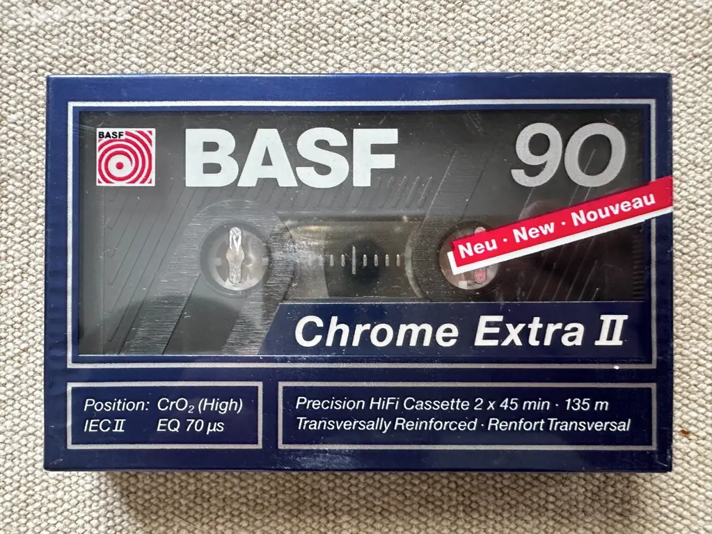 BASF 90 chrome Extra type II audio kazeta ZABALENÁ - Krnov - Bazar ...