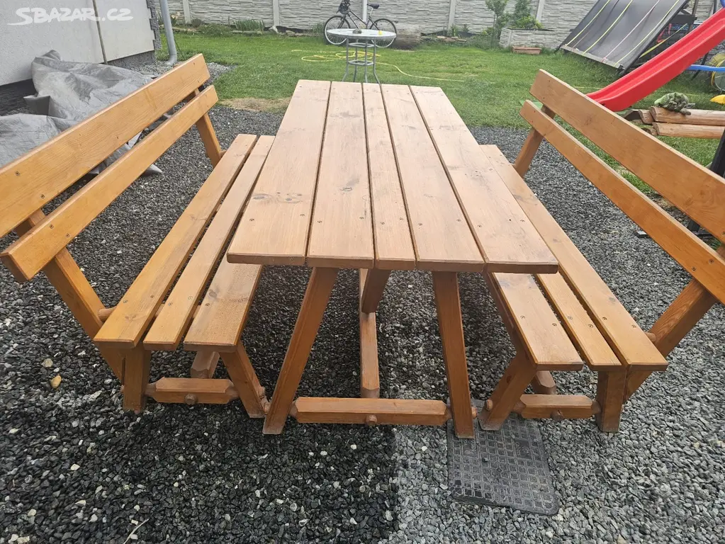 Stůl a lavice set - Uhlířské Janovice - Bazar - Sbazar.cz