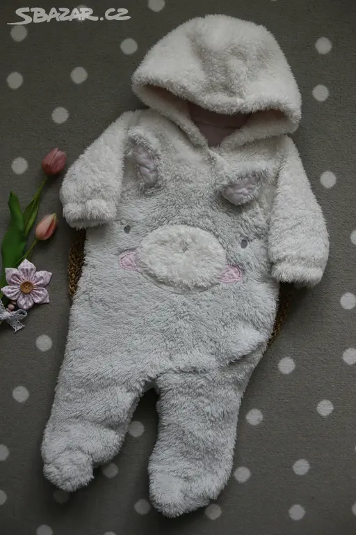 Next - Huňatá kombinéza s kapucí - Lama vel.3-6m - Brno - Bazar - Sbazar.cz