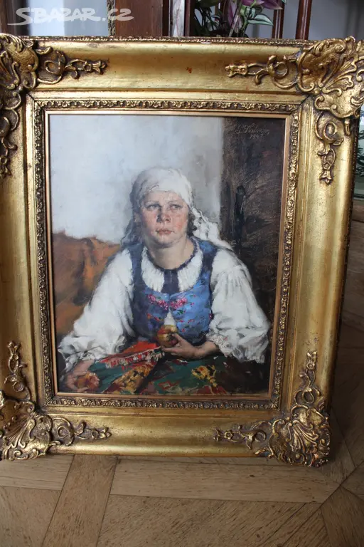 obraz-žena v kroji sign. - Lovosice - Bazar - Sbazar.cz